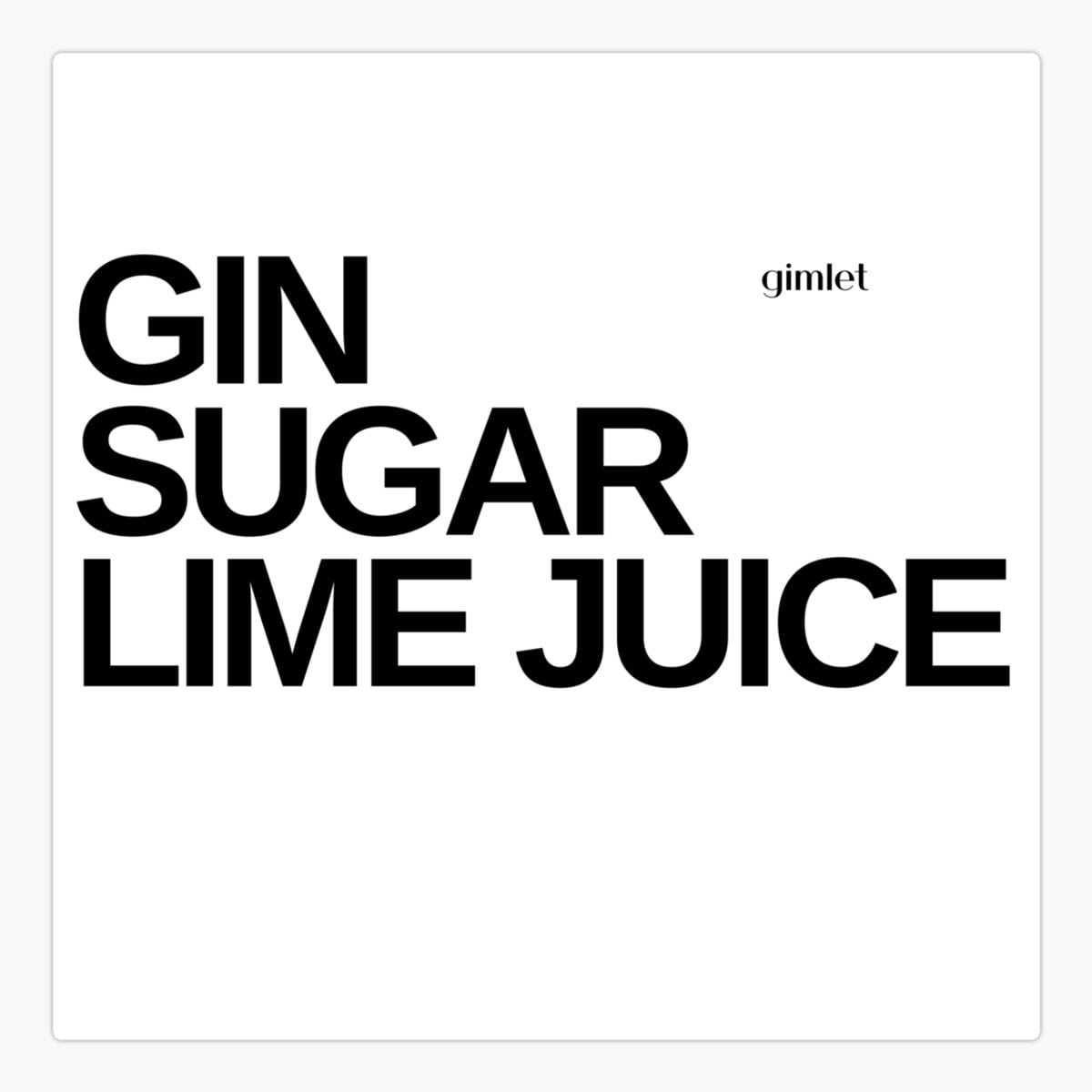 Maneki Gimlet Cocktail Sticker, Phone Decal Water Bottle Stickers Car ...