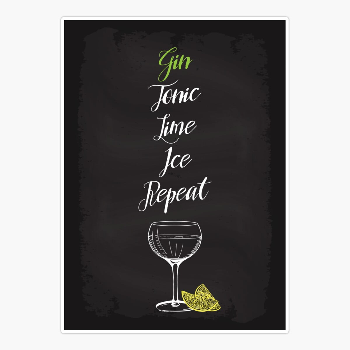 Maneki Gin And Tonic Recipe Sticker, Phone Decal Water Bottle Stickers ...