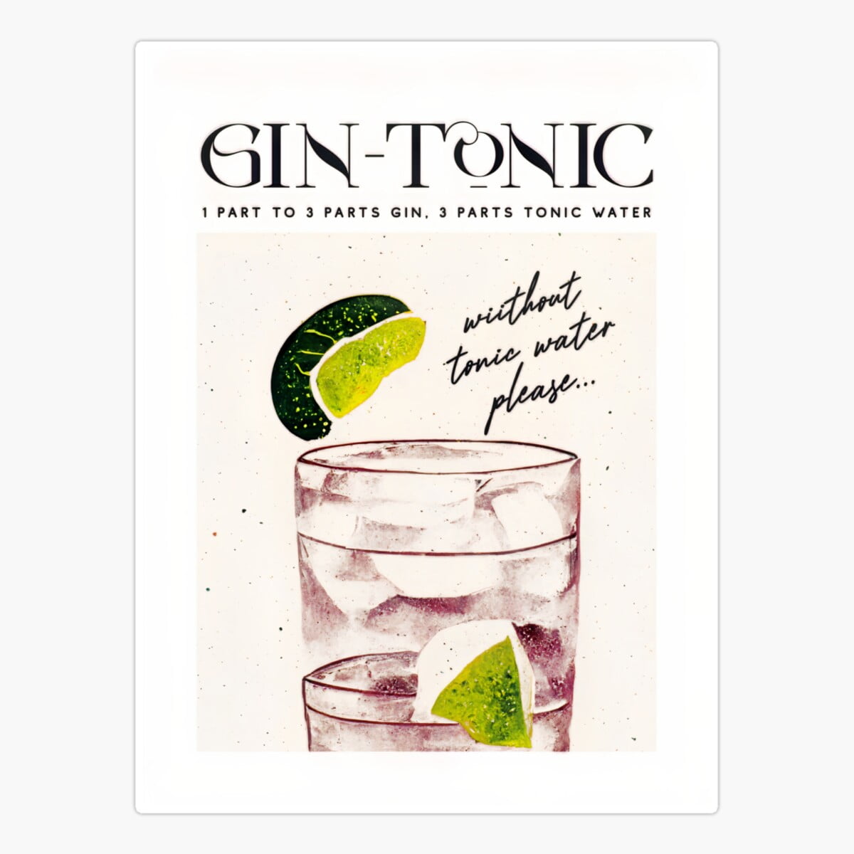 Maneki Gin Tonic Retro Cocktail Poster Order Bar Prints, Vintage Drinks ...
