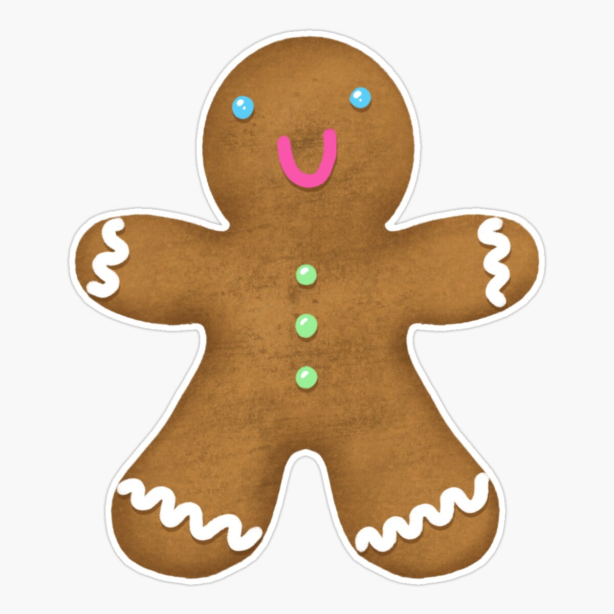 Maneki Gingerbread Man Holidays Cookie Sticker, Phone Decal Water ...