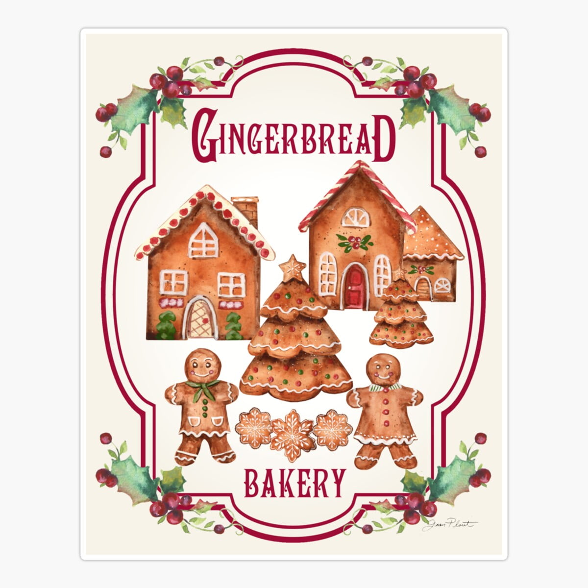 Maneki Gingerbread Sign B1 Sticker, Phone Decal Water Bottle Stickers ...