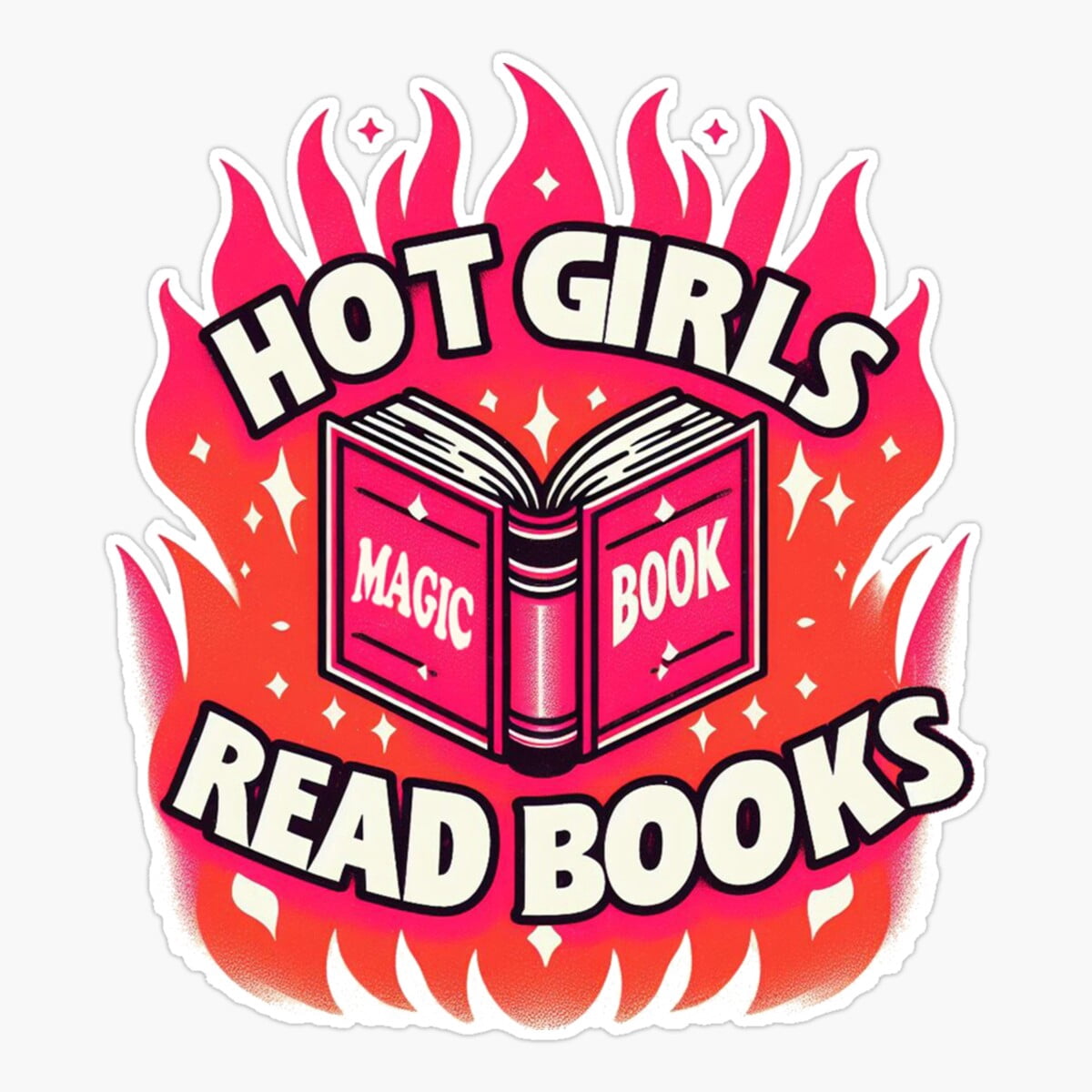 Maneki Girl Reading Hot Girls Read Books Sticker, Phone Decal Water ...