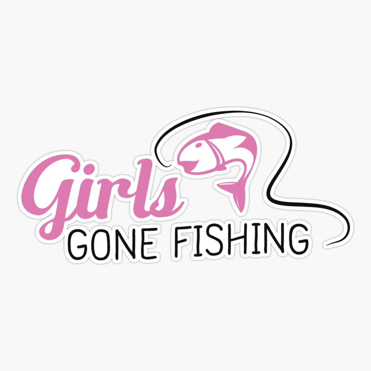 Maneki Girls Gone Ishing Unny Git Er, Phone Decal Water Bottle Stickers ...