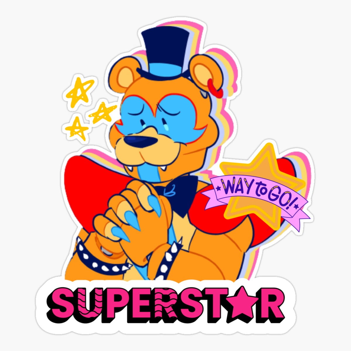 Maneki Glamrock Freddy Fnaf Security Er, Phone Decal Water Bottle ...