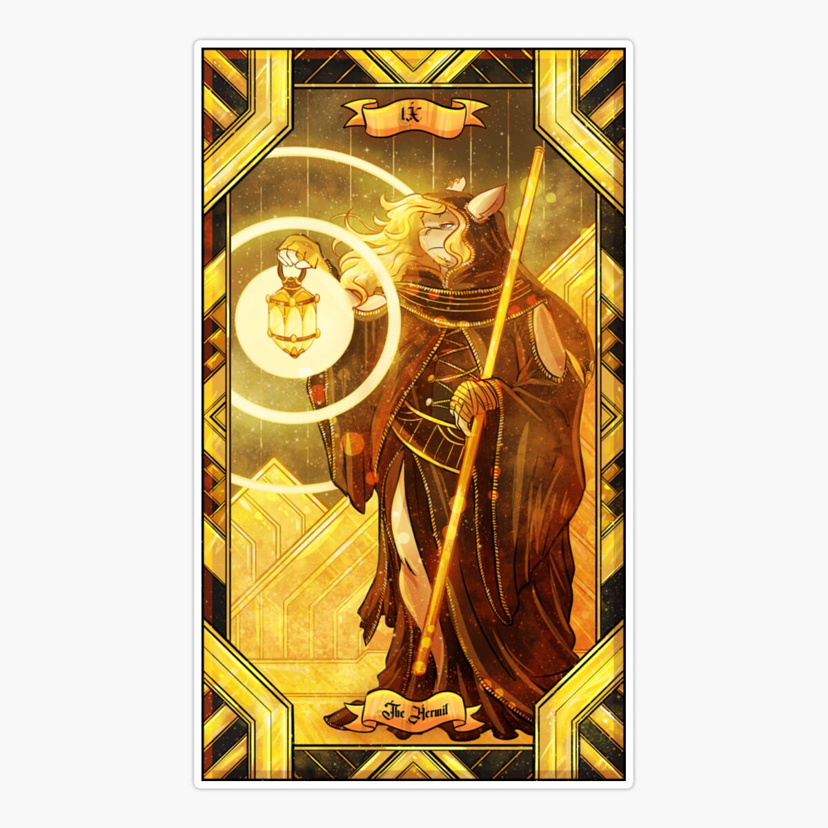 Maneki Glaztek Golden Mor Arcana - Ix - The Hermit Er, Phone Decal ...