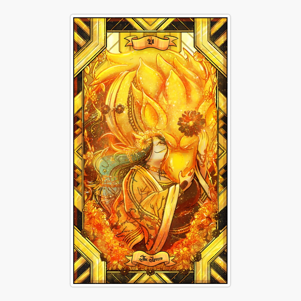Maneki Glaztek Golden Mor Arcana - Vi - The Lovers Er, Phone Decal ...