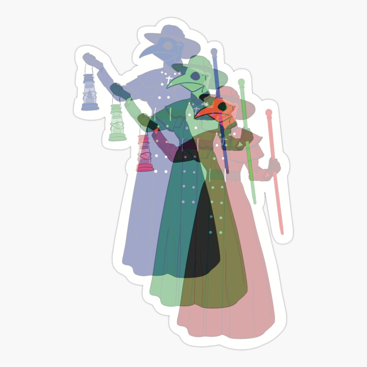 Maneki Glitched Plague Doctor Er, Phone Decal Water Bottle Stickers Car ...
