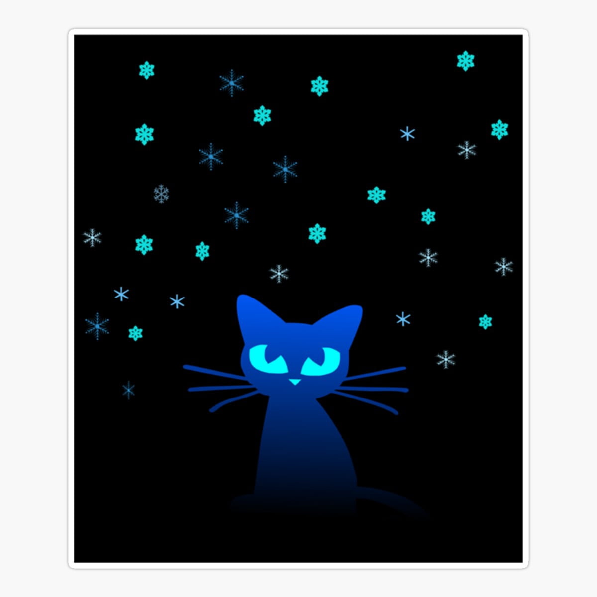 Maneki Glow In The Dark Cat Er, Phone Decal Water Bottle Stickers Car ...