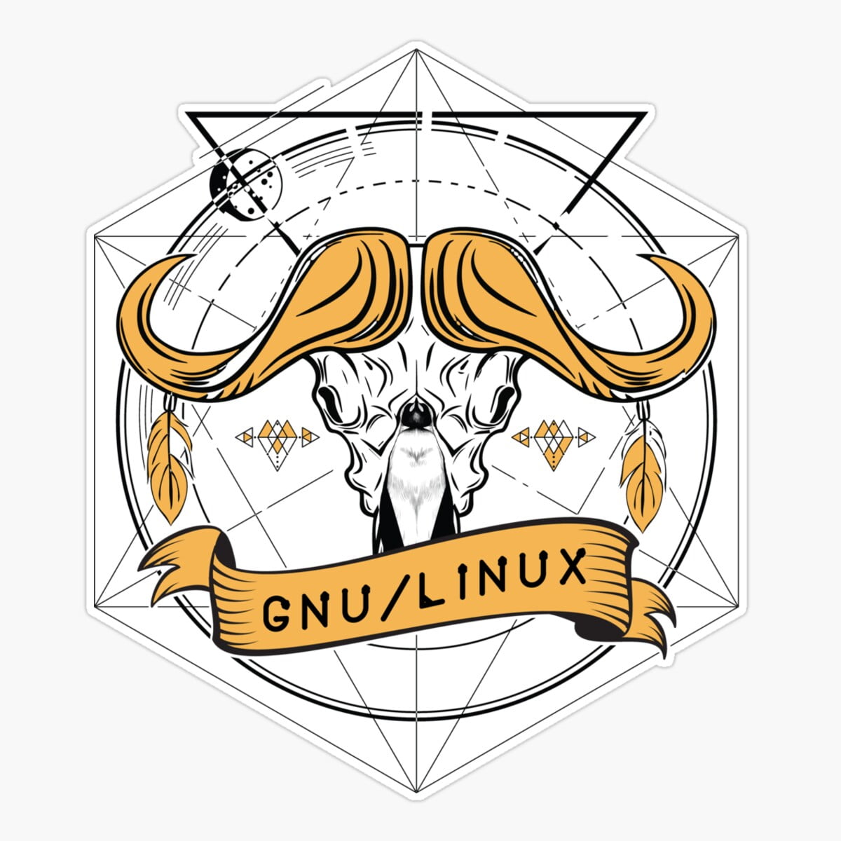 Maneki Gnu/Linux (Colored) Er, Phone Decal Water Bottle Stickers Car ...