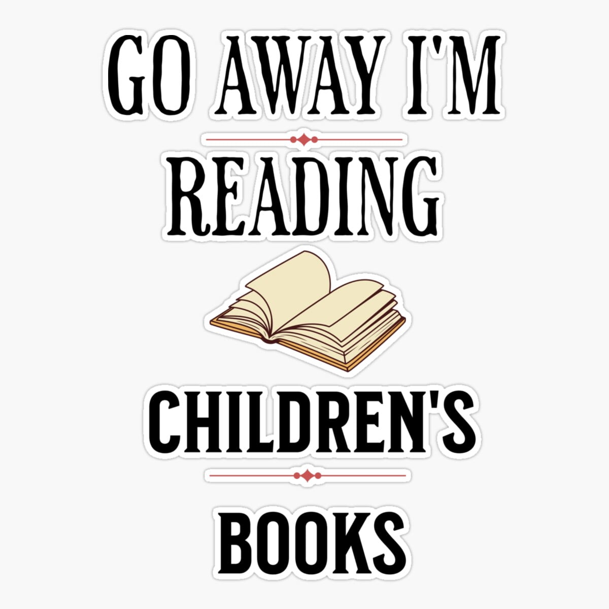 Maneki Go Away I'M Reading Children'S Books Sticker, Phone Decal Water ...