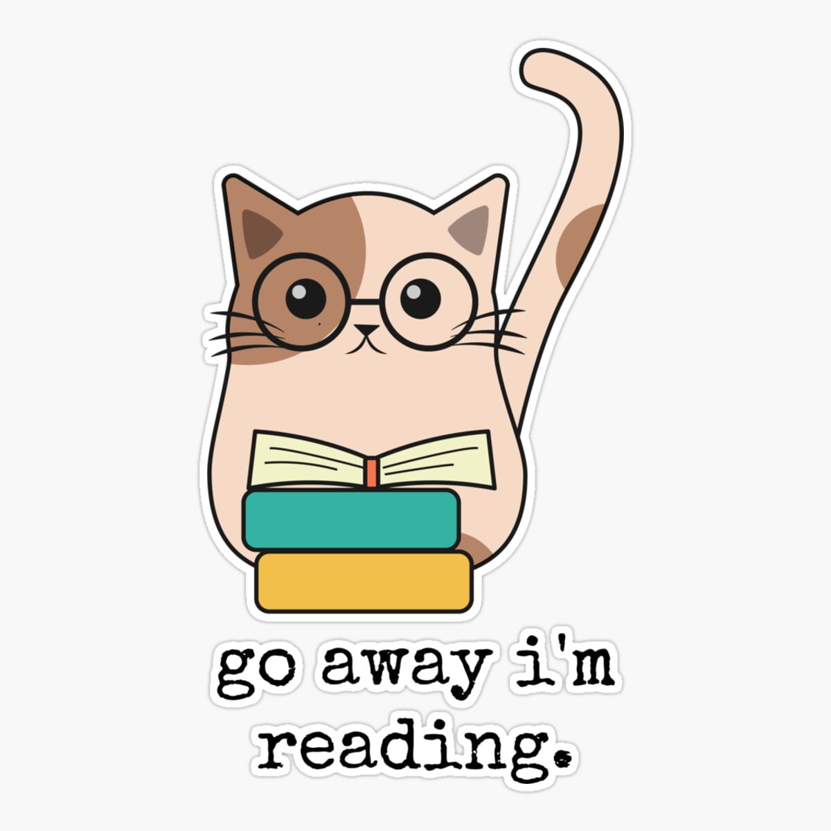 Maneki Go Away I'M Reading. Unny Cat Sticker, Phone Decal Water Bottle Stickers Car Decals ...