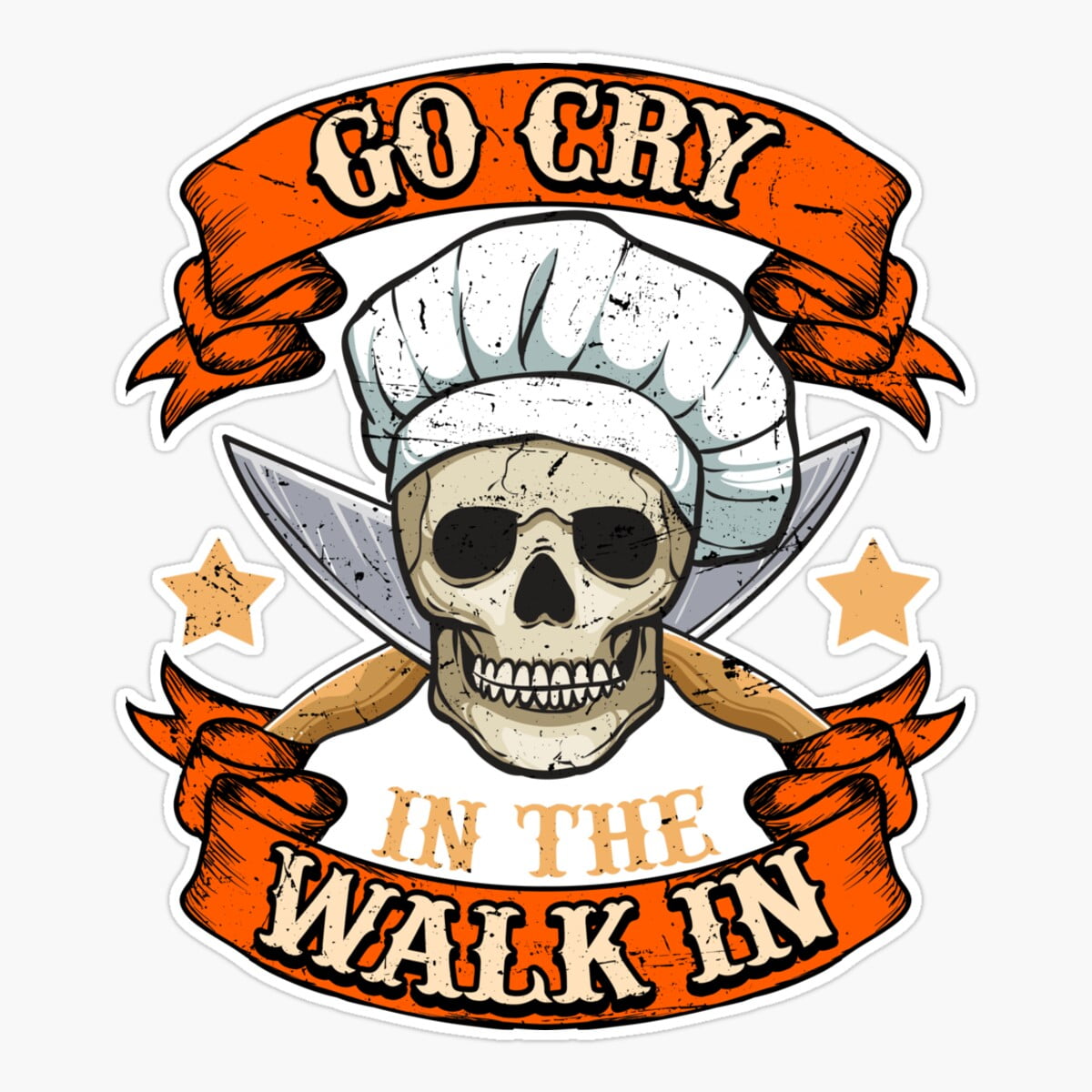 Maneki Go Cry In The Walk In Cook Che Cooking Bbq Sticker, Phone Decal ...