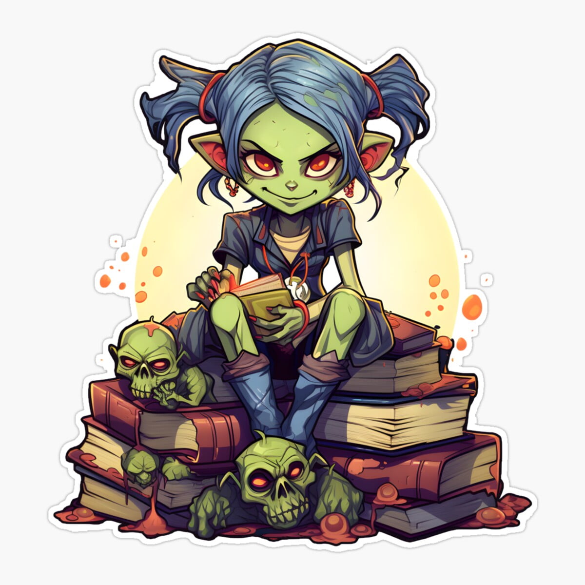 Maneki Goblin Book Hoarder Er, Phone Decal Water Bottle Stickers Car ...