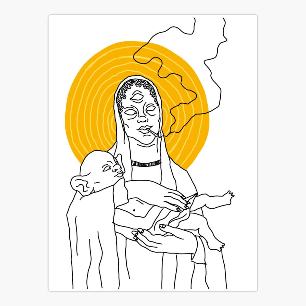 Maneki Goblin Mother Mary Comes To Me Er, Phone Decal Water Bottle ...