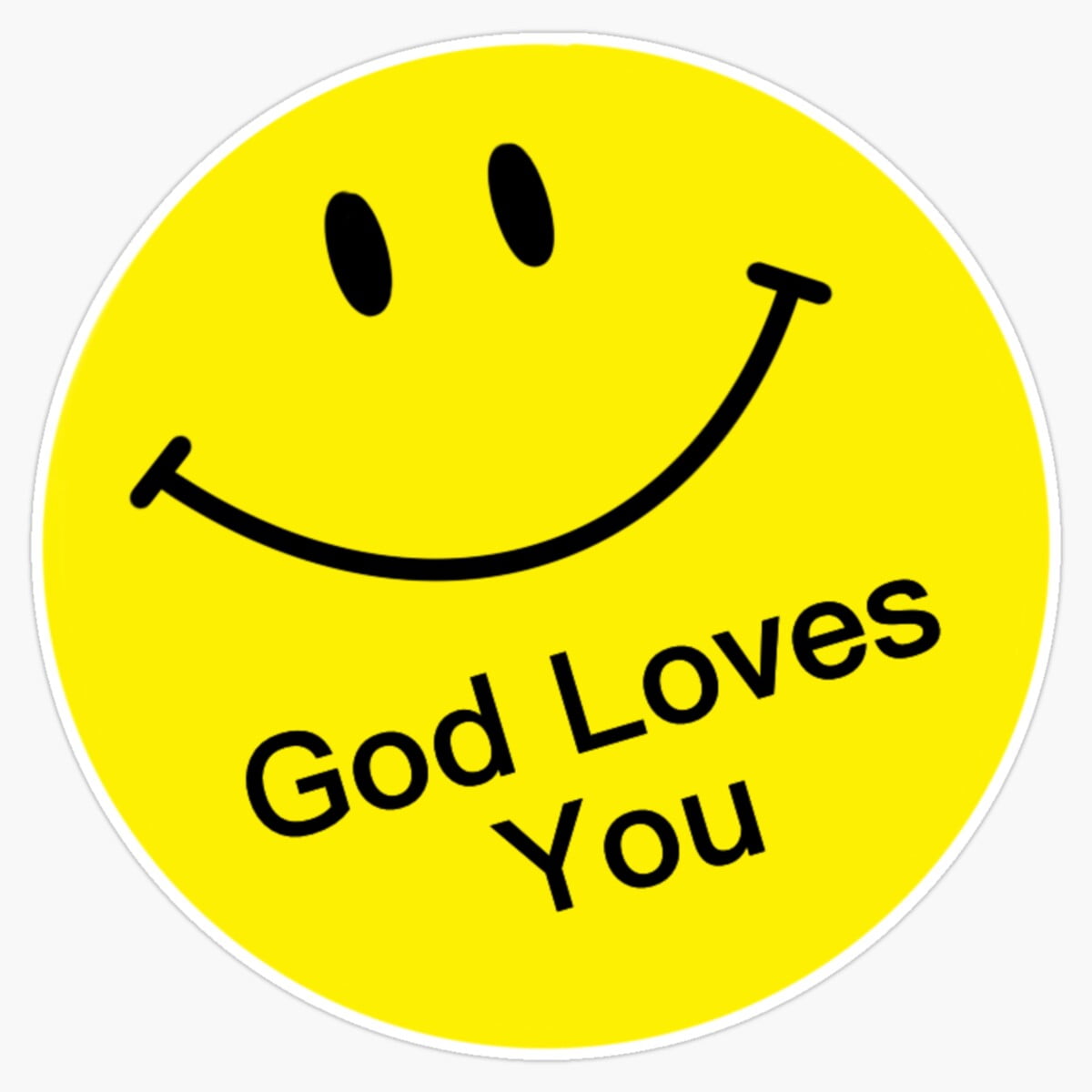 Maneki God Loves You Smiley Face Er, Phone Decal Water Bottle Stickers ...
