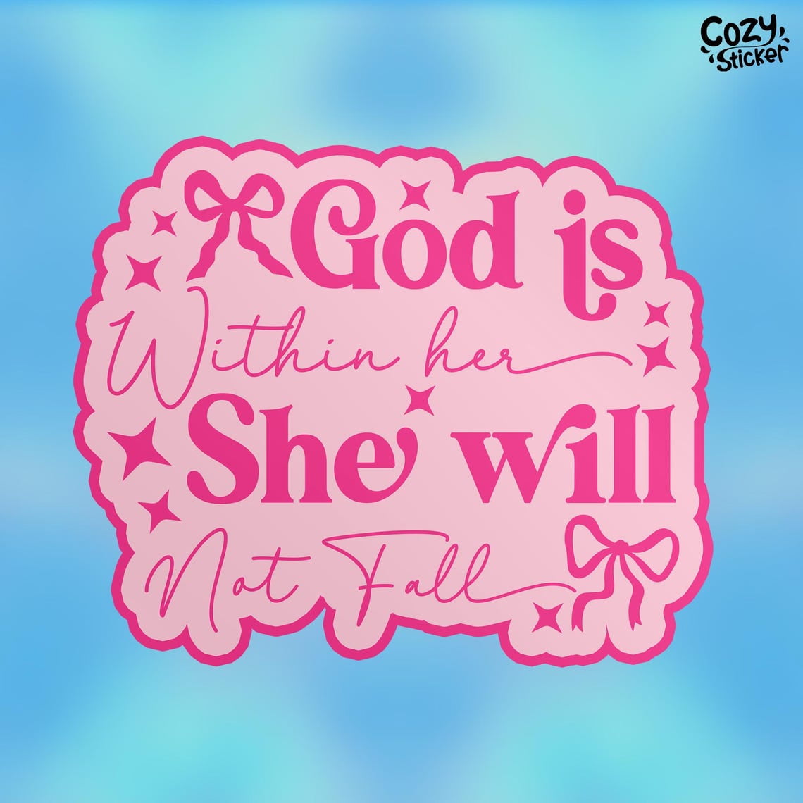 Maneki God Is Within Her She Will Not Fall Patch, Coquette Bow ...