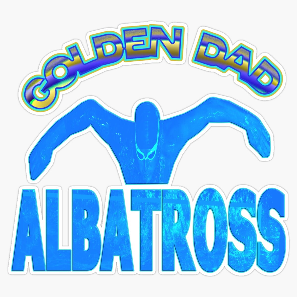 Maneki Golden Dad Albatross - Funny Dad Erfly Swimmer Er, Phone Decal ...