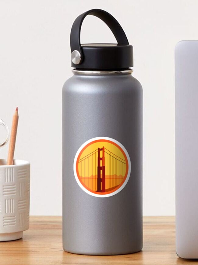 Maneki Golden Gate Bridge Sunset Sticker, Phone Decal Water Bottle ...