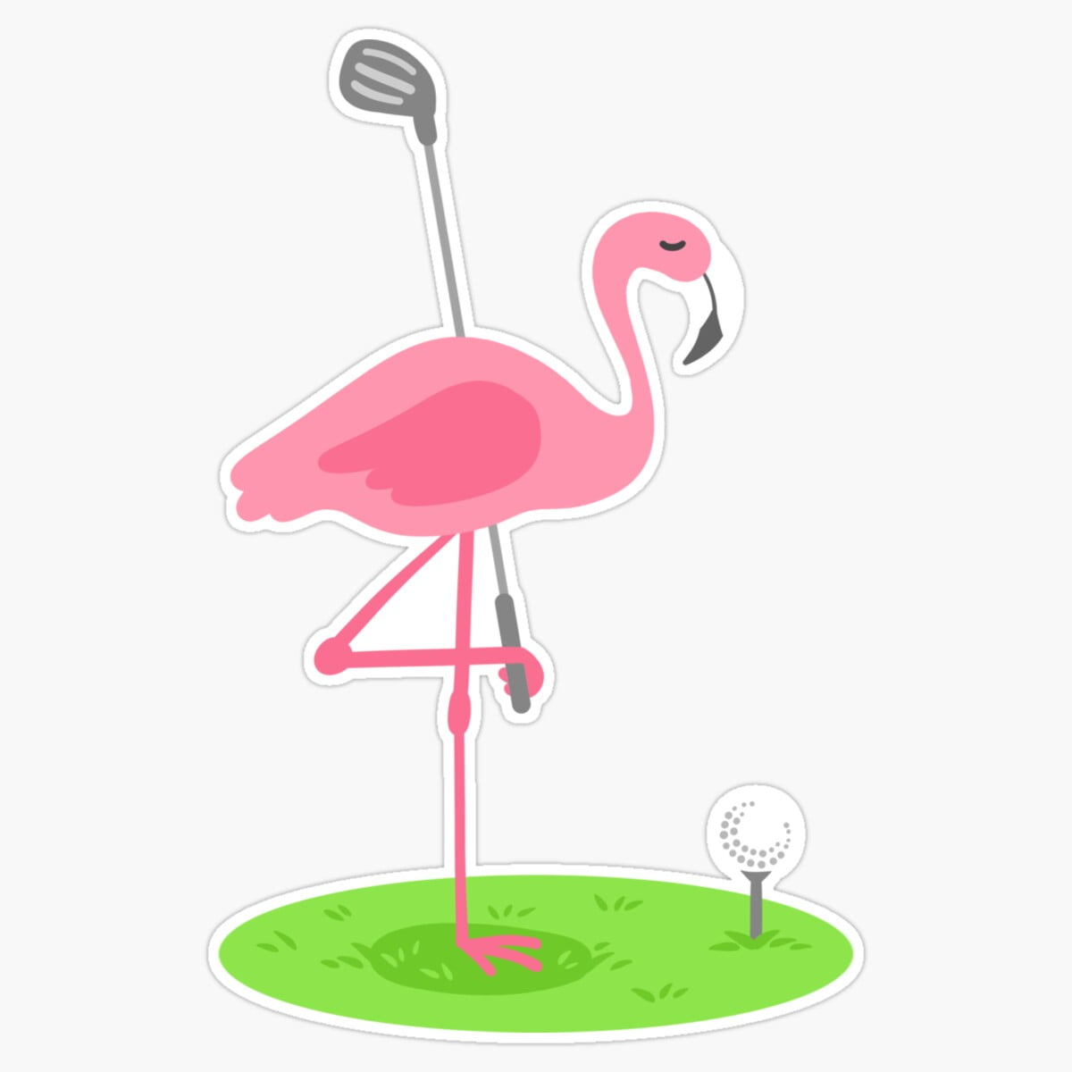 Maneki Golf Flamingo Golfing Golfer Er, Phone Decal Water Bottle ...