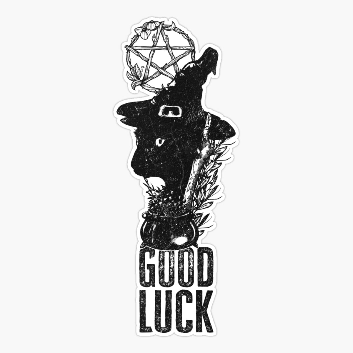 Maneki Good Luck Halloween Magic Black Cat Occult Sticker, Phone Decal ...