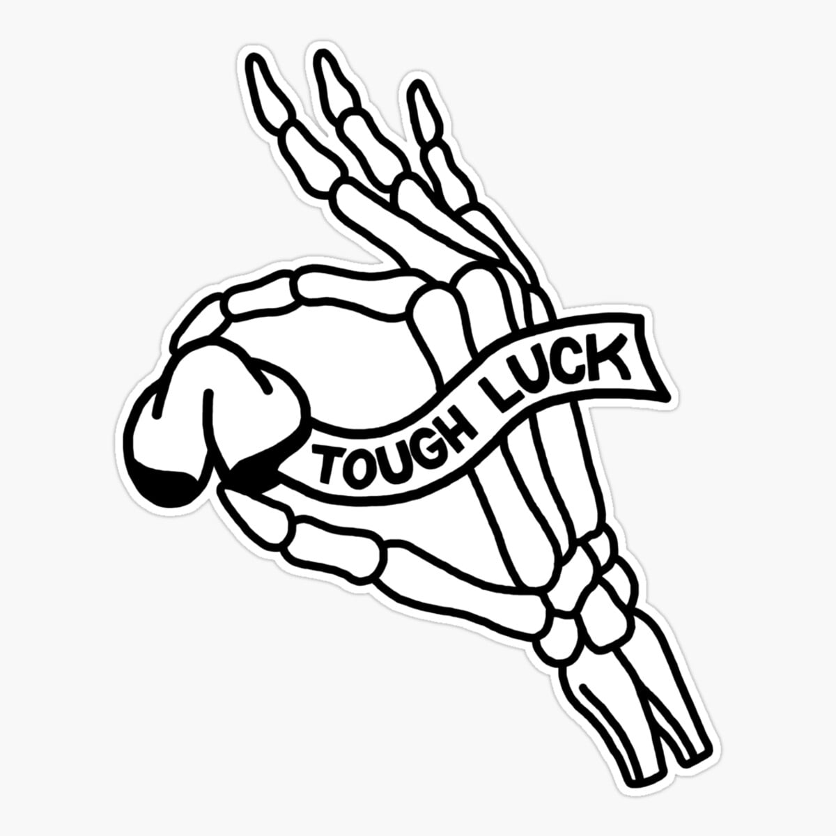 Maneki Good Luck Skeleton Hand With Ortune Cookie Er, Phone Decal Water ...