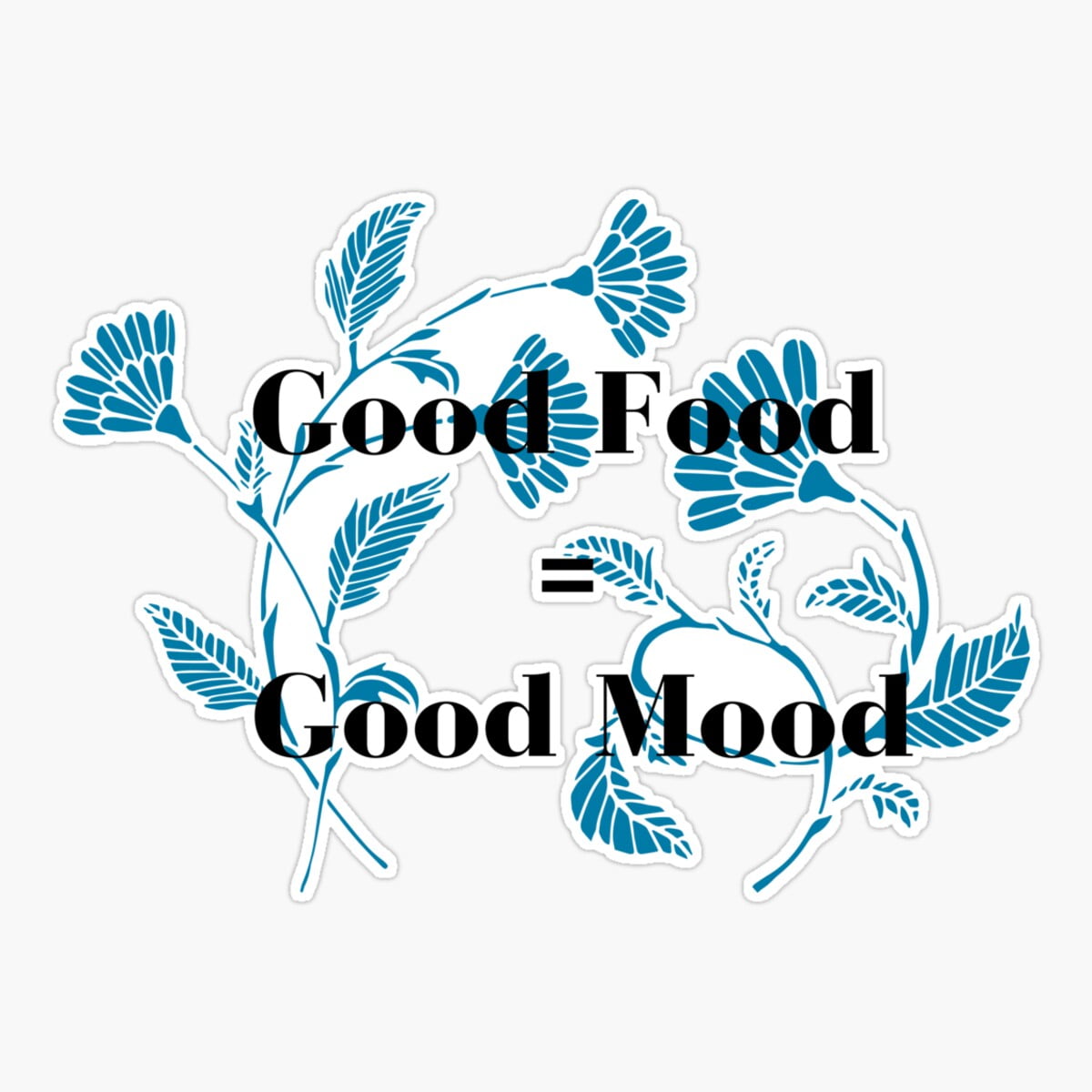 Maneki Good Ood = Good Mood (Bright Theme)(Cerulean Blue) Sticker ...