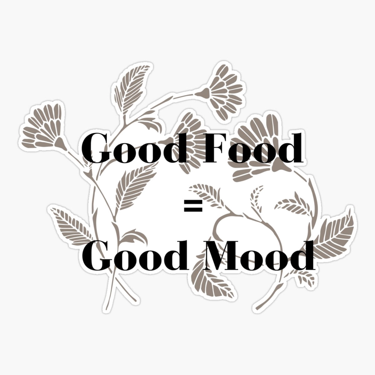 Maneki Good Ood = Good Mood (Bright Theme)(Taupe) Sticker, Phone Decal ...