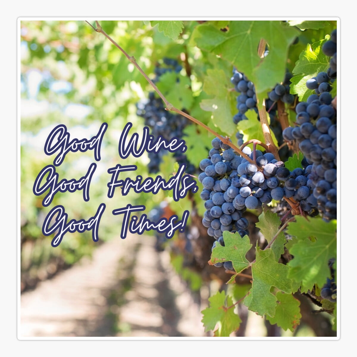 Maneki Good Wine, Good Riends, Good Times! Sticker, Phone Decal Water ...