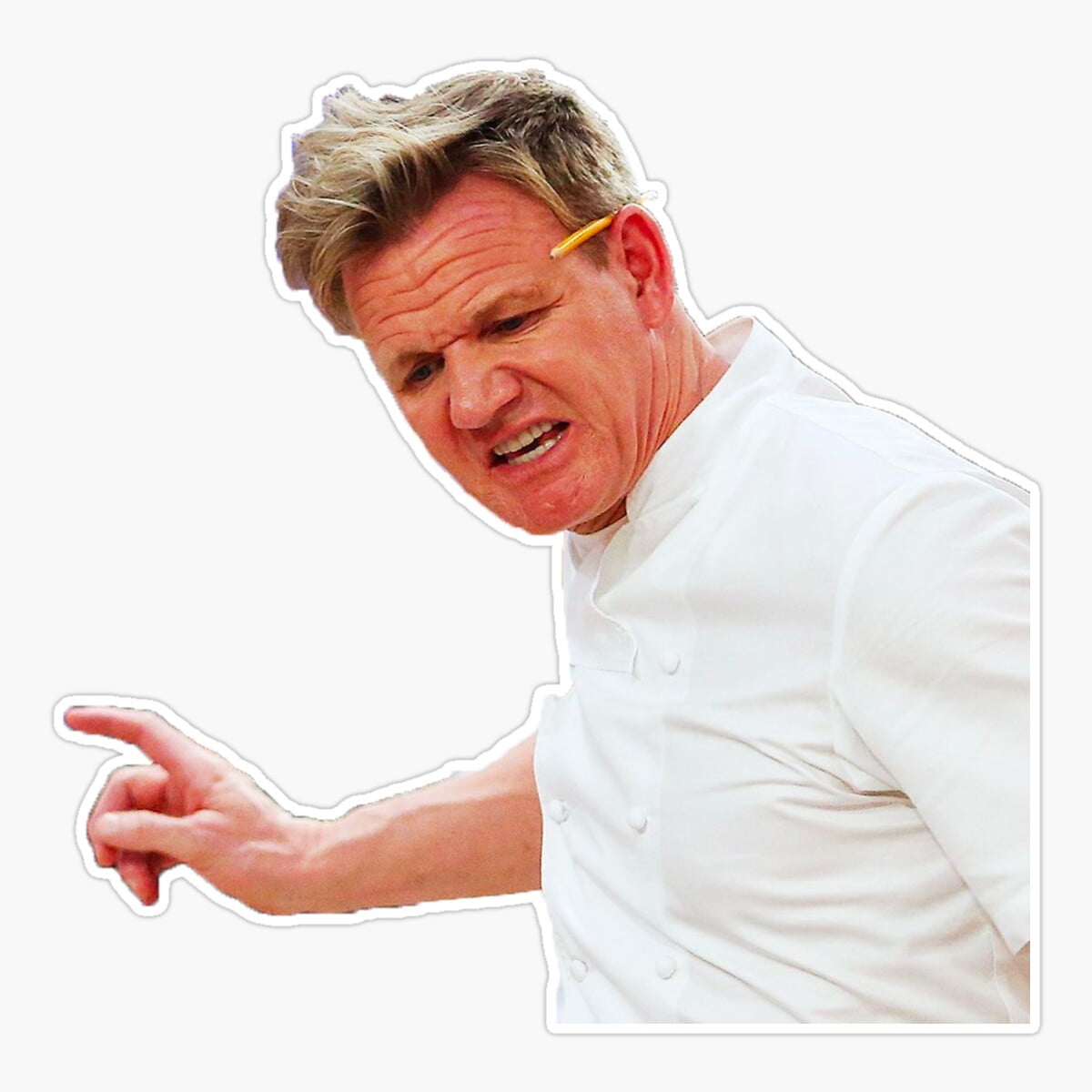 Maneki Gordon Ramsay Angry Clipout Sticker, Phone Decal Water Bottle ...