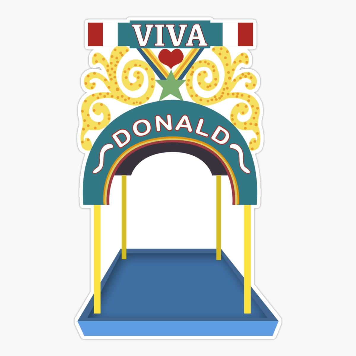 Maneki Gran Iesta Tour Viva Donald Mexican Trajinera Boat Sticker ...