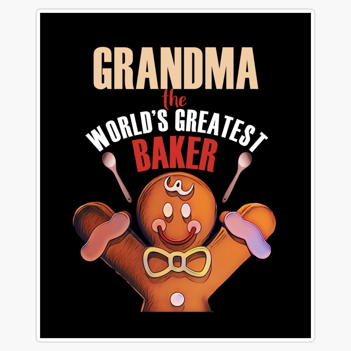 Maneki Grandma Holiday Baker - World'S Best Baker Er, Phone Decal Water ...