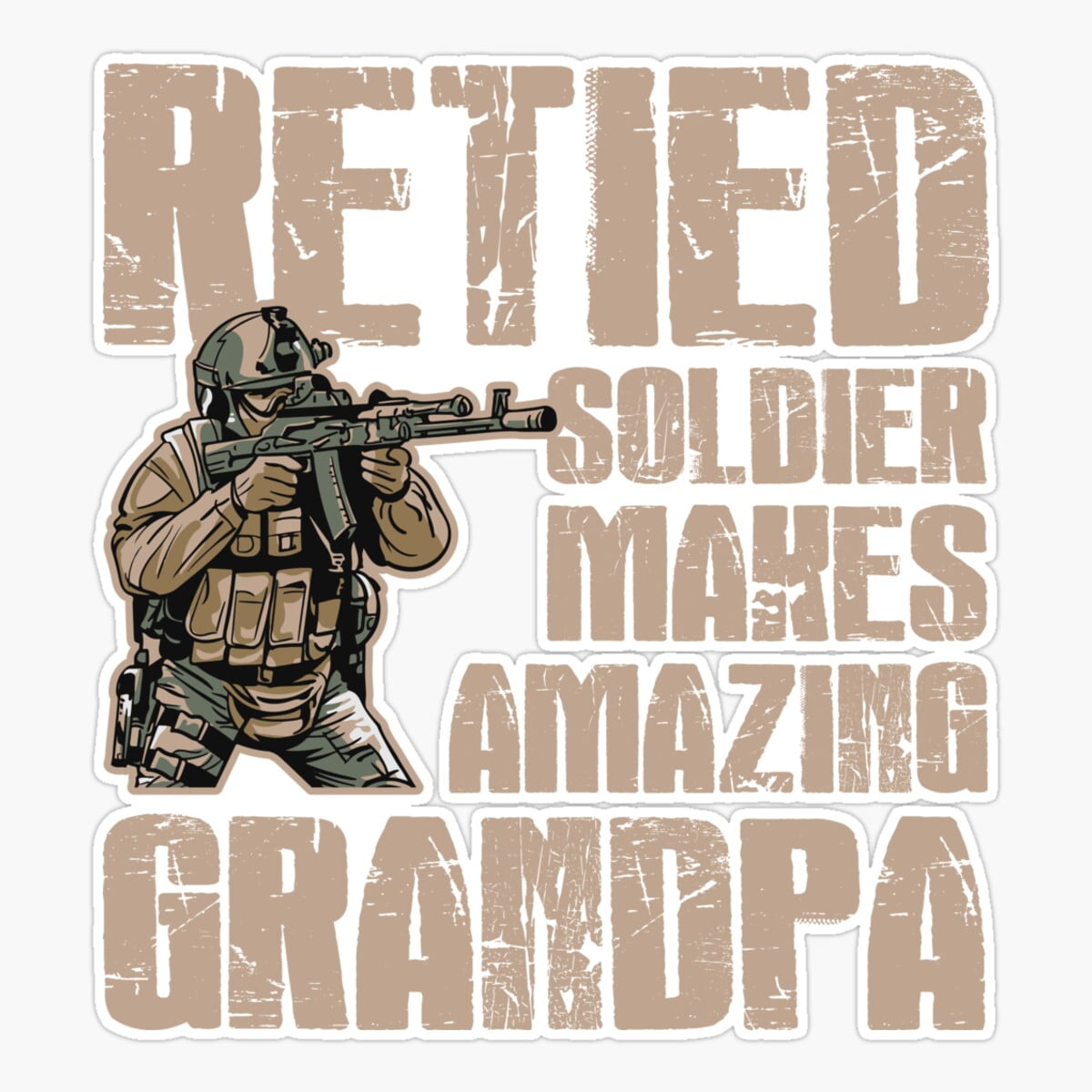 Maneki Grandpa Retied Soldier Gifts Retired Military Veteran Vintage Er ...