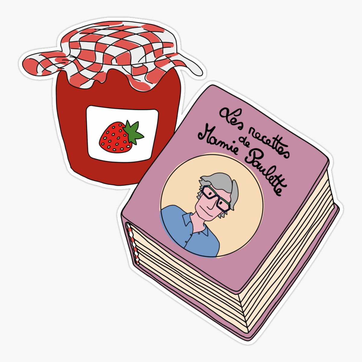 Maneki Granny Jam Sticker, Phone Decal Water Bottle Stickers Car Decals ...