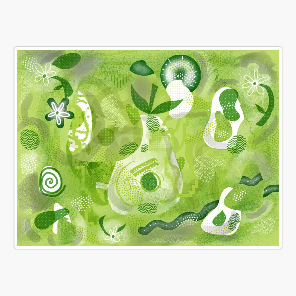 Maneki Granny Smith Pear Sticker, Phone Decal Water Bottle Stickers Car ...