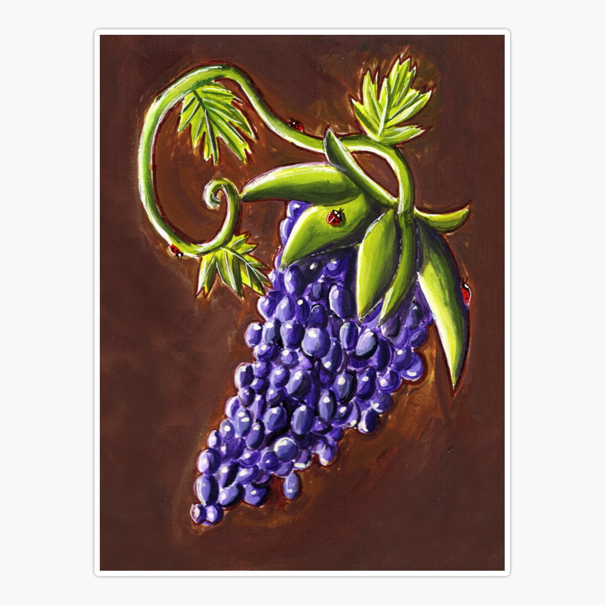 Maneki Grapes Sticker, Phone Decal Water Bottle Stickers Car Decals ...