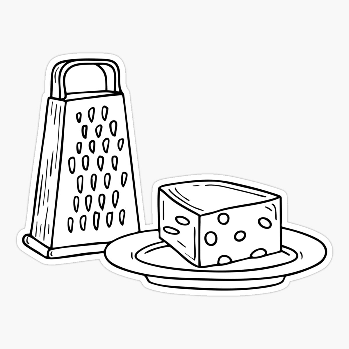 Maneki Grating Cheese Onto A Plate Sticker, Phone Decal Water Bottle ...