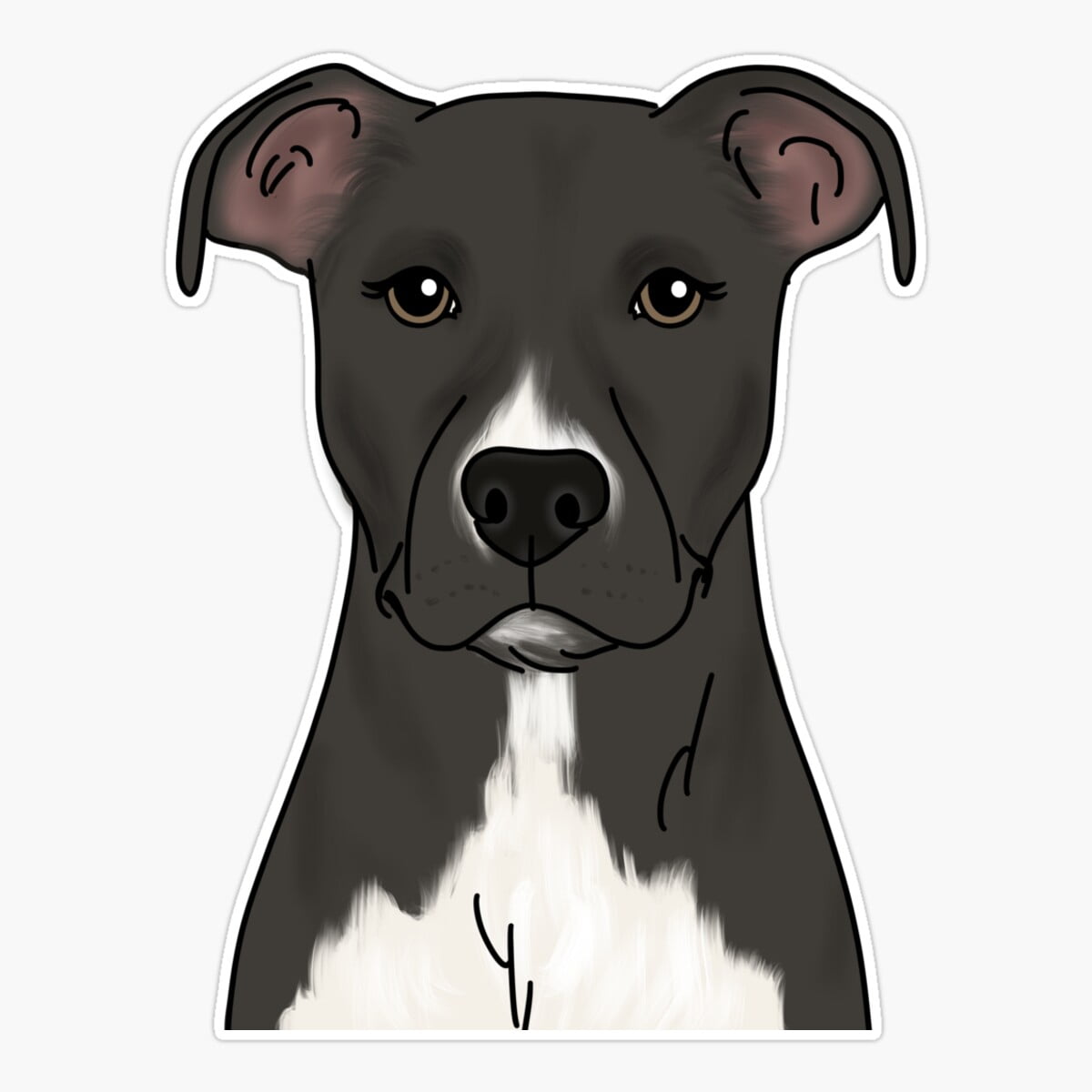 Maneki Gray Pit Bull Er, Phone Decal Water Bottle Stickers Car Decals ...