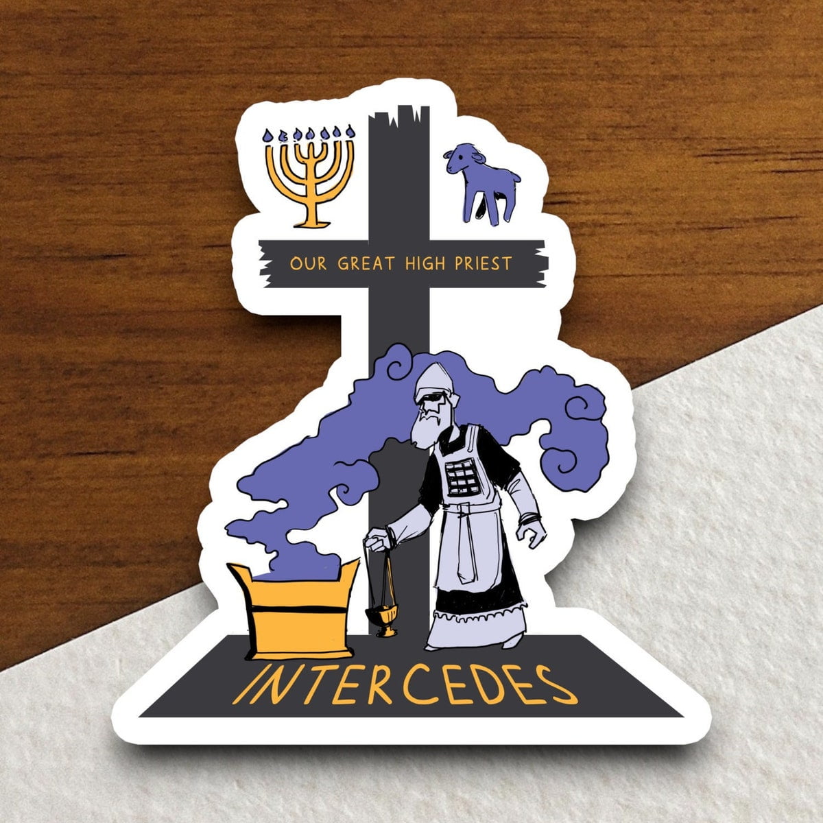 Maneki Our Great High Priest Intercedes Sticker, Religious Sticker ...