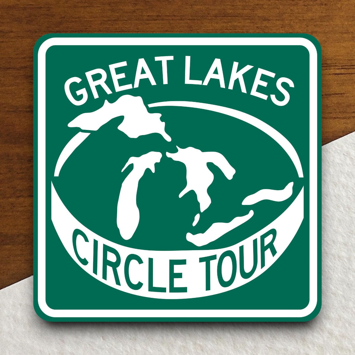 Maneki Great Lakes Circle Tour Road Sign Stickers, Traffic Sticker ...