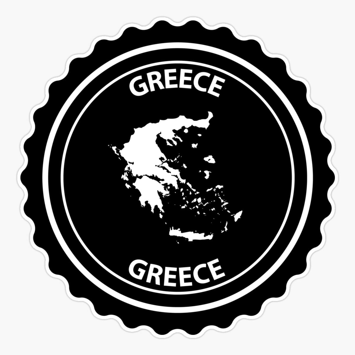 Maneki Greece Stamp Sticker, Phone Decal Water Bottle Stickers Car ...