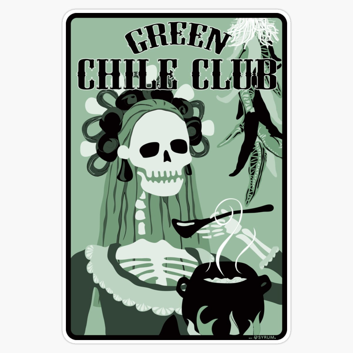 Maneki Green Chile Club Er, Phone Decal Water Bottle Stickers Car ...