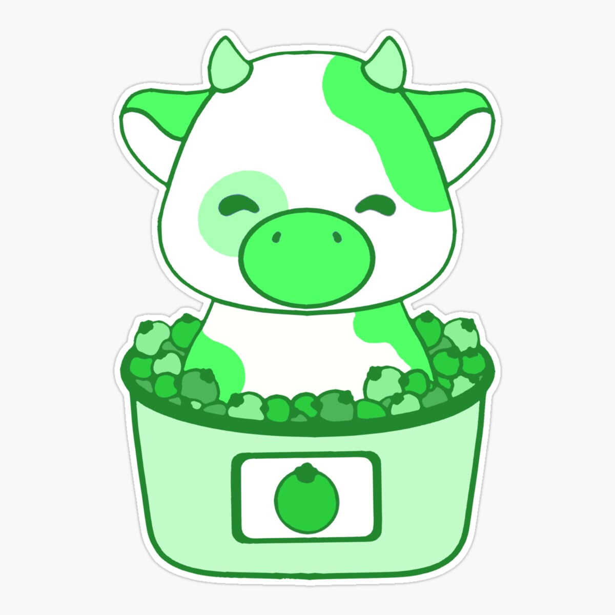 Maneki Green Cow Er, Phone Decal Water Bottle Stickers Car Decals ...
