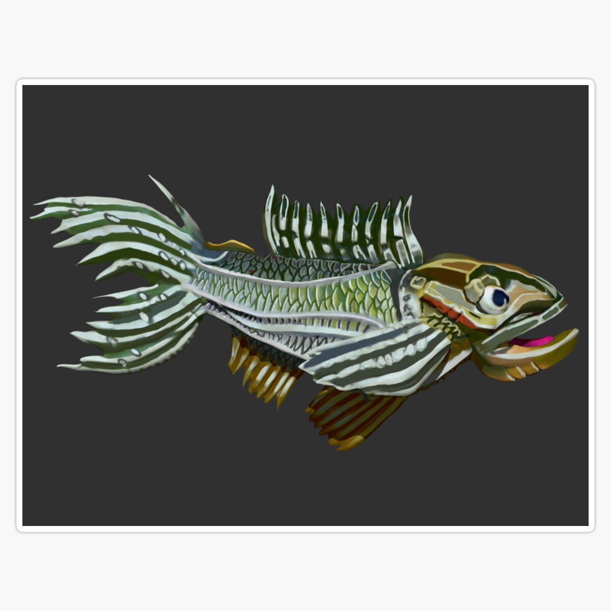 Maneki Green Fish Er, Phone Decal Water Bottle Stickers Car Decals, Funny Birthday Gift ...