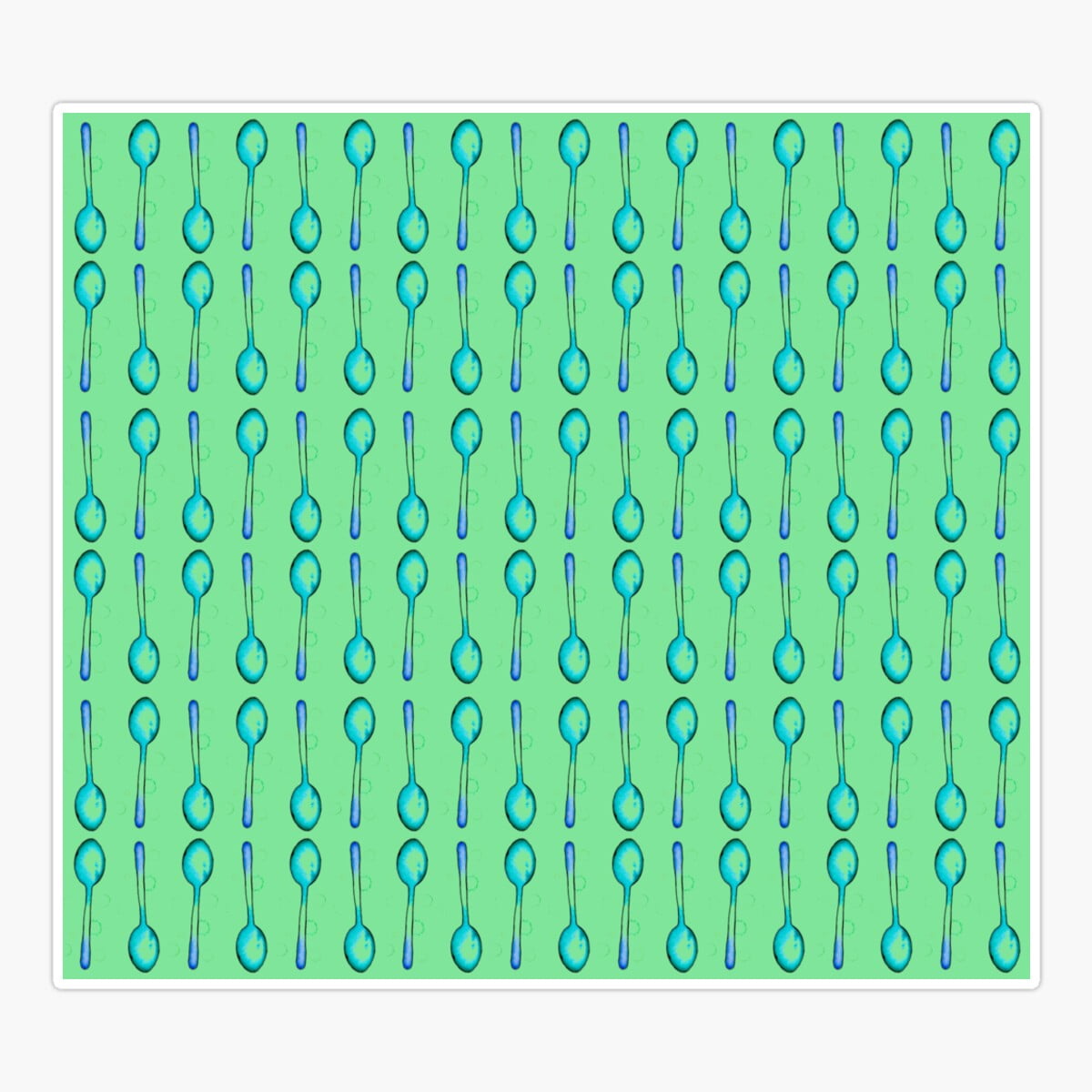 Maneki Green Spoons! Sticker, Phone Decal Water Bottle Stickers Car ...