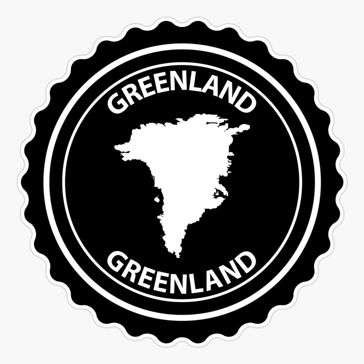 Maneki Greenland Stamp Sticker, Phone Decal Water Bottle Stickers Car ...
