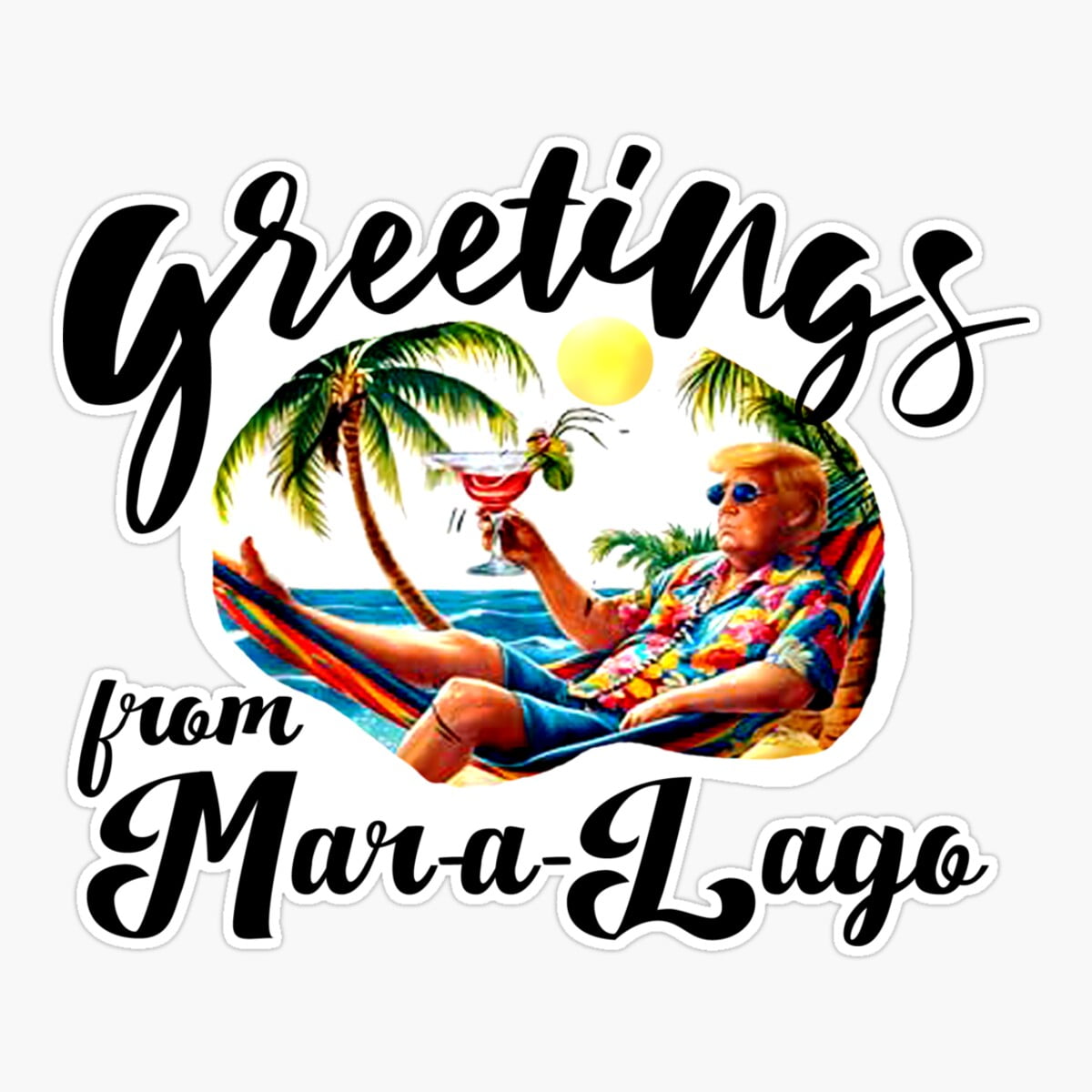 Maneki Greetings Rom Mar-A-Lago Sticker, Phone Decal Water Bottle ...