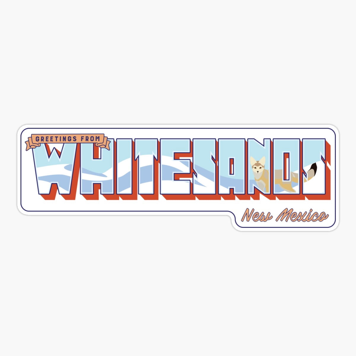 Maneki Greetings Rom White Sands National Park, New Mexico Sticker ...