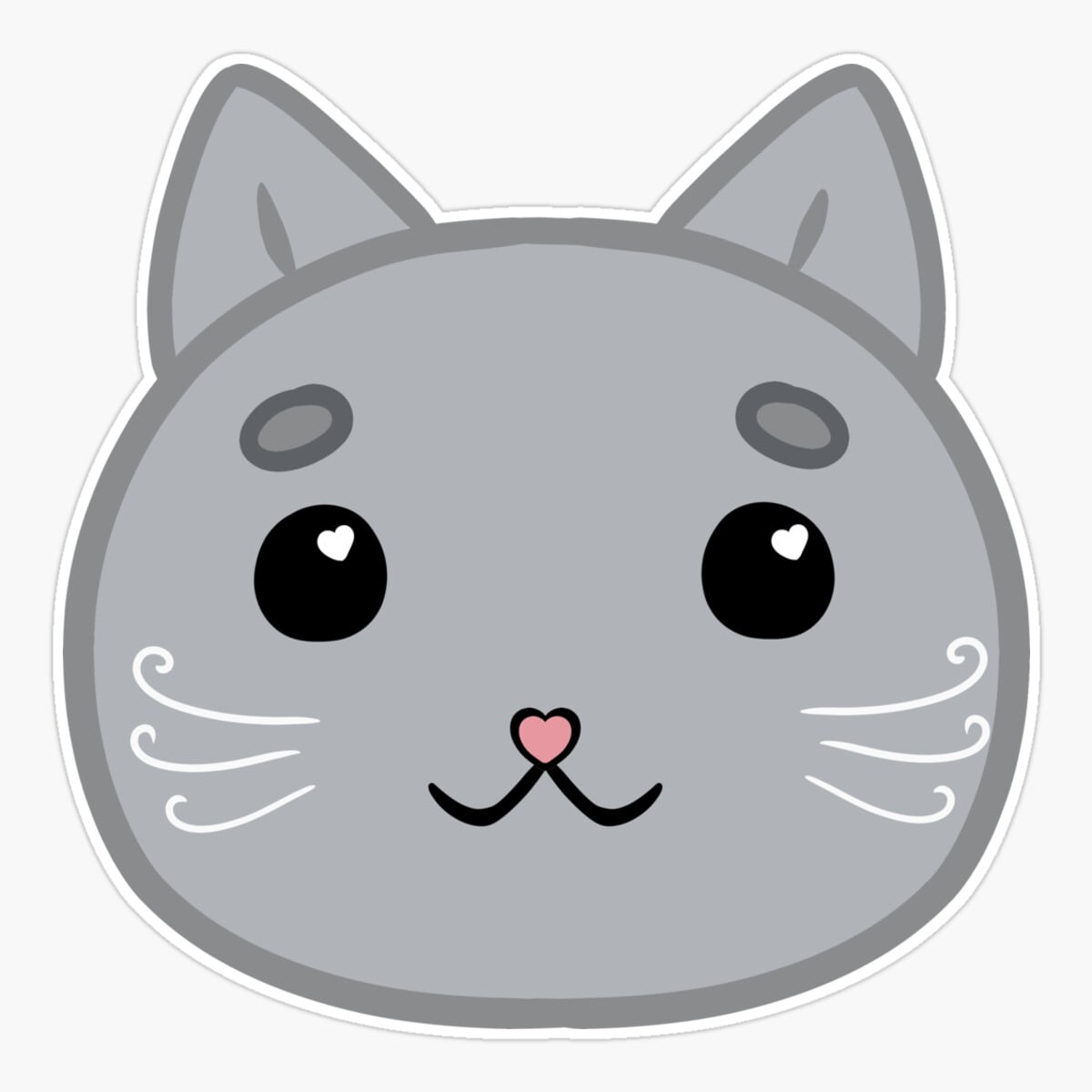 Maneki Grey Cat ( Warm Uzzies ) Sticker, Phone Decal Water Bottle ...