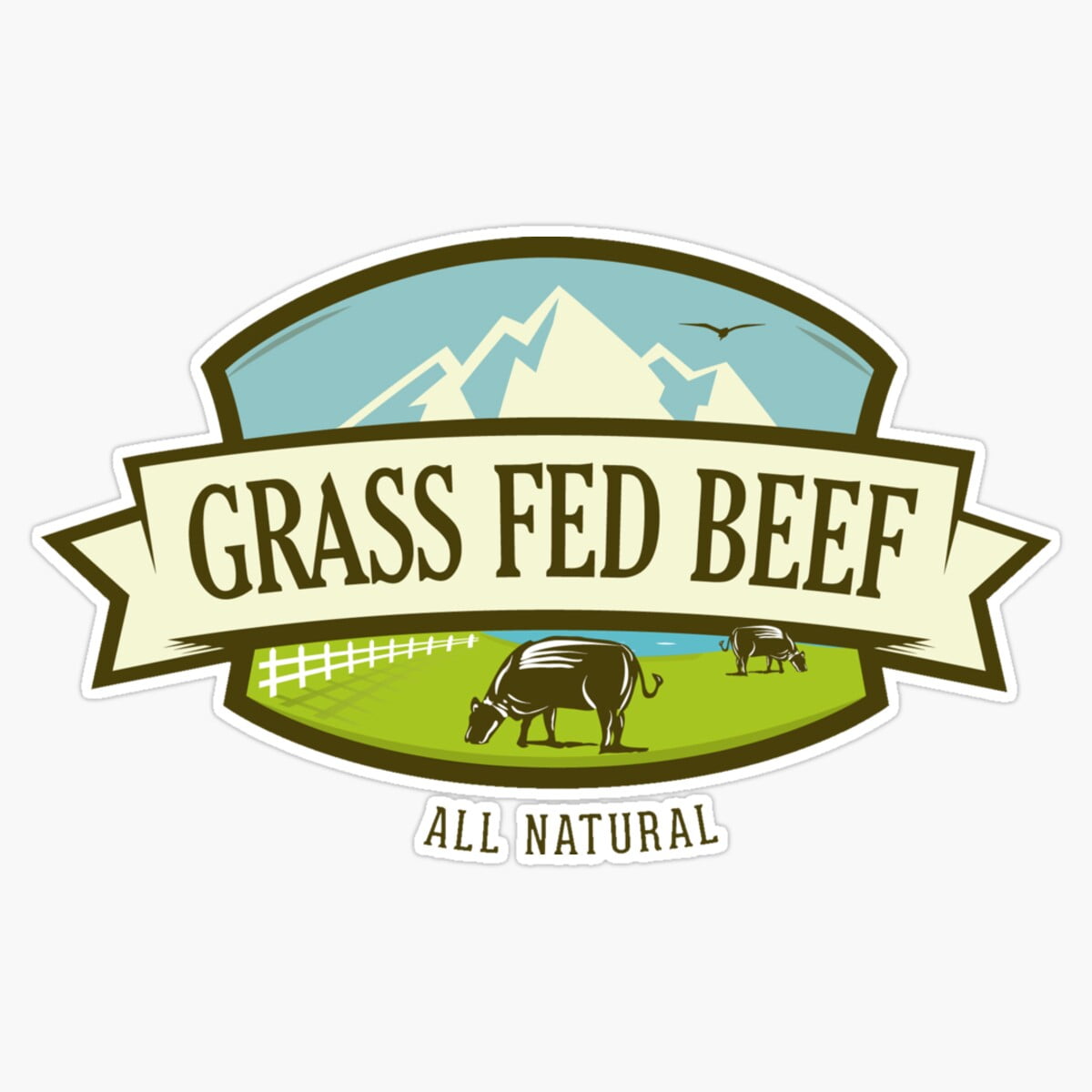 Maneki Grfed Beef Vintage Farm Logo Er, Phone Decal Water Bottle ...