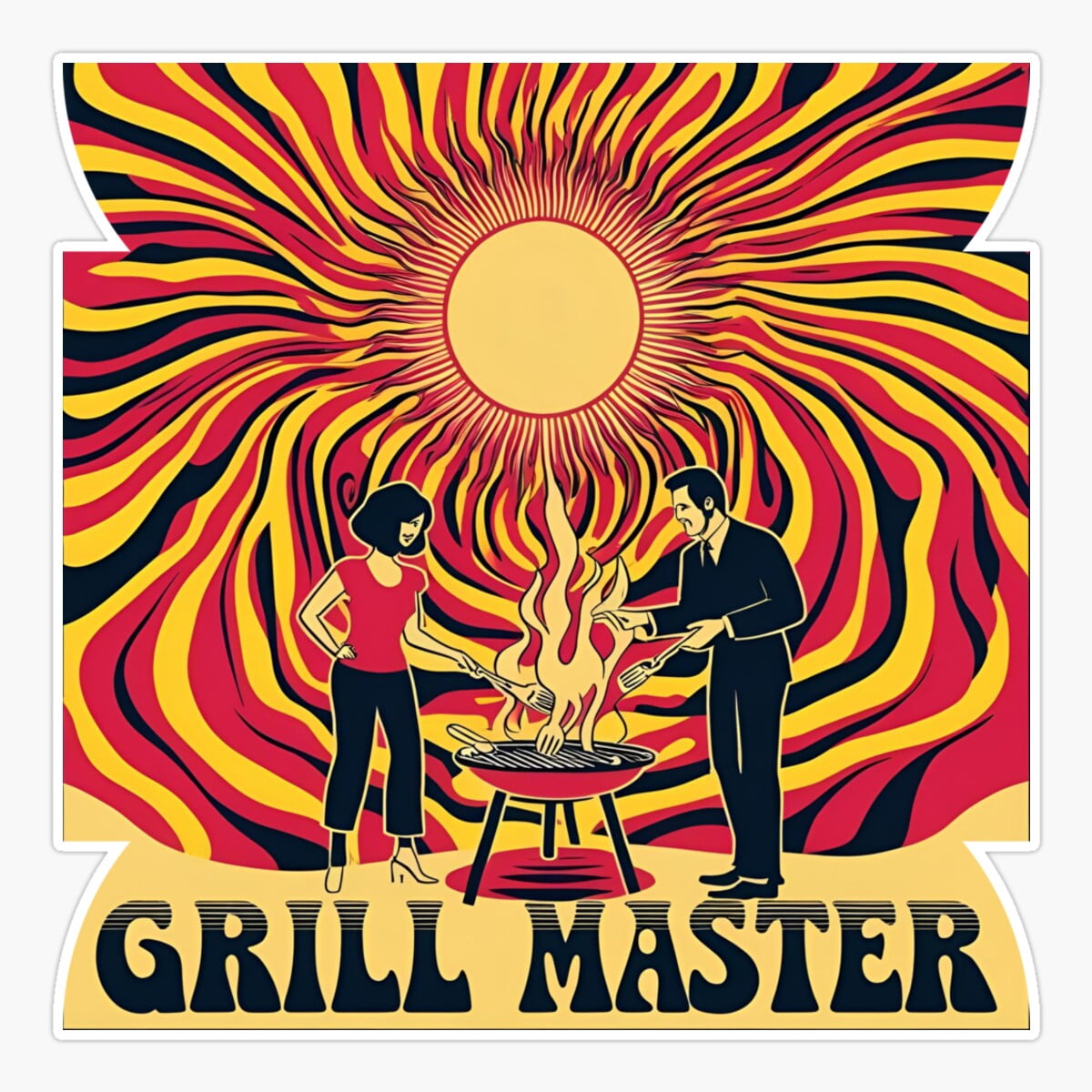 Maneki Grill Master - Romantic Barbecue Lames Art Part Iv Sticker ...